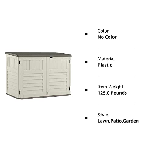 Suncast The Stow-Away 6 ft. x 4 ft. Plastic Horizontal Storage Shed with Floor Kit Beige