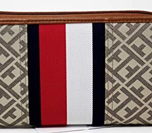 Tommy Hilfiger Women's Logo Stripe Zip Around Wallet Clutch Bag