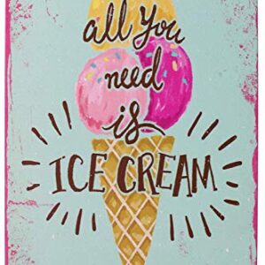 UOOPAI All You Need is ICE Cream Vintage Metal Sign