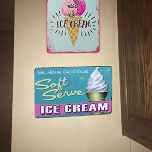 UOOPAI All You Need is ICE Cream Vintage Metal Sign