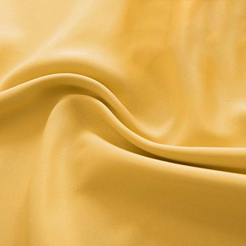 DONREN Gold Yellow Blackout Thermal Insulated Curtain Panels for Bedroom - 2 Panels 84 Inch Length Curtains Room Darkening Rod Pocket Curtain Drapes(42 Wide x 84 Inches Long)