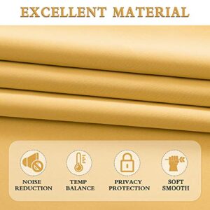 DONREN Gold Yellow Blackout Thermal Insulated Curtain Panels for Bedroom - 2 Panels 84 Inch Length Curtains Room Darkening Rod Pocket Curtain Drapes(42 Wide x 84 Inches Long)