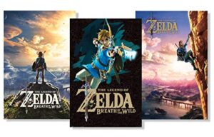 pyramid america set of 3 legend of zelda breath of wild fan collection poster set bundle 24×36 inch