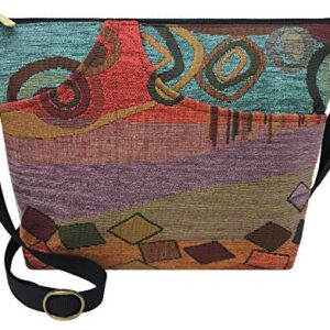 Danny K. Women's Tapestry Bag Shoulder Handbag, Large Zipper Purse Handmade in the USA (Wild Mango)