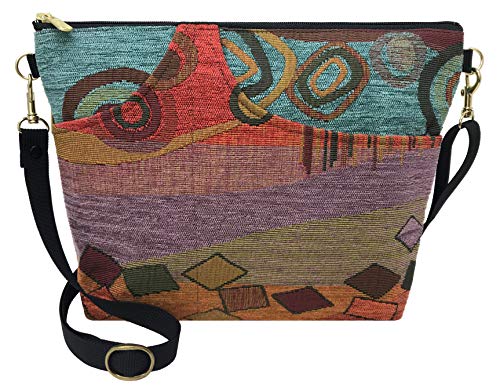 Danny K. Women's Tapestry Bag Shoulder Handbag, Large Zipper Purse Handmade in the USA (Wild Mango)