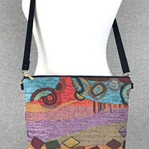 Danny K. Women's Tapestry Bag Shoulder Handbag, Large Zipper Purse Handmade in the USA (Wild Mango)