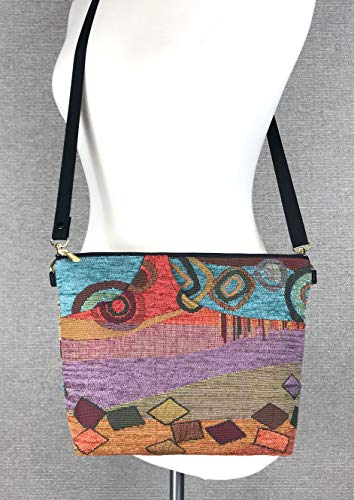 Danny K. Women's Tapestry Bag Shoulder Handbag, Large Zipper Purse Handmade in the USA (Wild Mango)