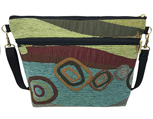 Danny K. Women's Tapestry Bag Shoulder Handbag, Large Zipper Purse Handmade in the USA (Wild Mango)