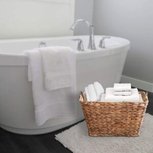 Vintiquewise Water Hyacinth Wicker Large Square Storage Laundry Basket with Handles