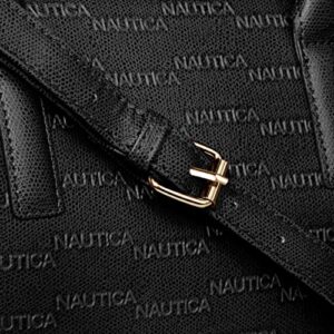 Nautica womens Sandy Jr. Top Handel With Removable Crossbody Strap Satchel Bag, Black( Embossed Logo), One Size US