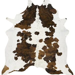 Pure Tricolor Brazilian Cowhide Rug Leather Cow Skin Area Rug Hair on Leather Hide 5 X 5 Approx