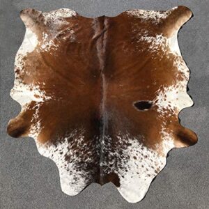 Pure Tricolor Brazilian Cowhide Rug Leather Cow Skin Area Rug Hair on Leather Hide 5 X 5 Approx