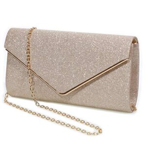 mansherry evening bag clutch purses for women, ladies sparkling party handbag wedding bag purse champagne