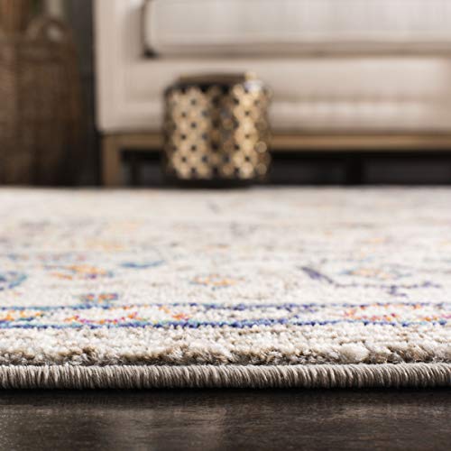 SAFAVIEH Madison Collection 6' x 9' Grey/Blue MAD468F Boho Chic Medallion Distressed Non-Shedding Living Room Bedroom Dining Home Office Area Rug