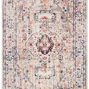 SAFAVIEH Madison Collection 6' x 9' Grey/Blue MAD468F Boho Chic Medallion Distressed Non-Shedding Living Room Bedroom Dining Home Office Area Rug