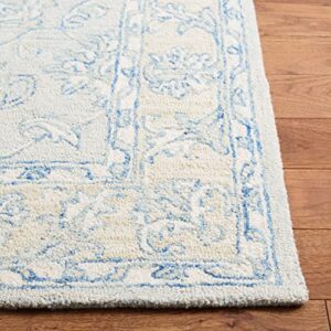 SAFAVIEH Micro-Loop Collection 8' x 10' Blue / Beige MLP535M Handmade Premium Wool Area Rug