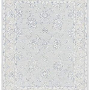 SAFAVIEH Micro-Loop Collection 8' x 10' Blue / Beige MLP535M Handmade Premium Wool Area Rug