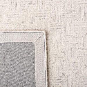 SAFAVIEH Micro-Loop Collection 9' x 12' Light Grey/Ivory MLP537F Handmade Premium Wool Area Rug