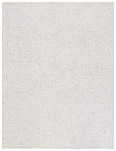 SAFAVIEH Micro-Loop Collection 9' x 12' Light Grey/Ivory MLP537F Handmade Premium Wool Area Rug