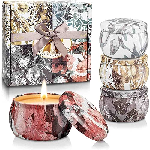 Gifts for Women - Scented Candles Gifts for Women, Aromatherapy Candles for Home Scented, Women Gifts, Soy Candle Gift Set for Birthday, Thanksgiving, Wife, Friends, Pack of 4