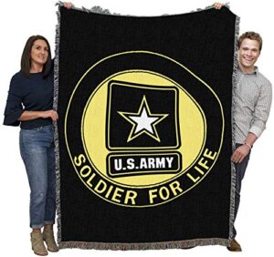 pure country weavers us army – star logo – soldier for life blanket – gift military tapestry throw woven from cotton – made in the usa (72×54)