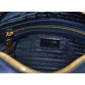 Prada Tessuto Nylon Blue Double Zip Calf Leather Crossbody Bag 1BH046