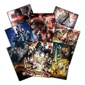 epanda manga aot poster eren jaeger poster eren yeager attack anime on titan poster hd printing poster for living room bedroom boy wall art decor,kit,set of 8 pcs,11.5″ x 16.5″