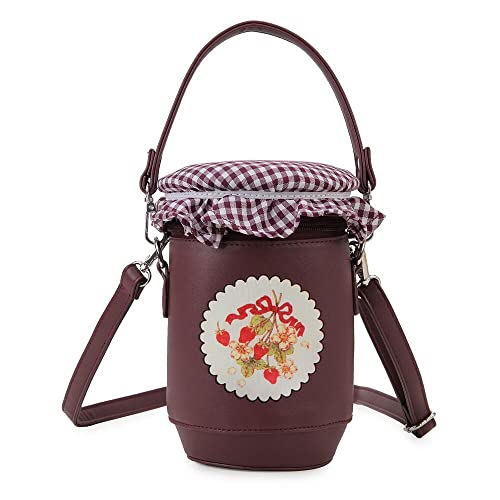 ENJOININ Novelty Jam Bottle Shaped Crossbody Bag for Women Purses and Handbags Girls Shoulder Bag