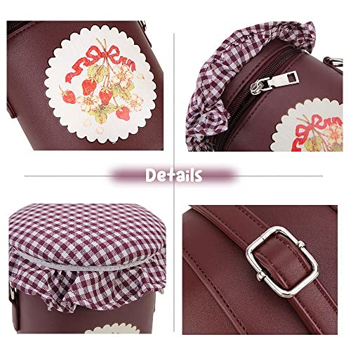 ENJOININ Novelty Jam Bottle Shaped Crossbody Bag for Women Purses and Handbags Girls Shoulder Bag