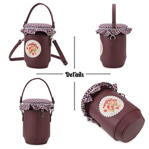 ENJOININ Novelty Jam Bottle Shaped Crossbody Bag for Women Purses and Handbags Girls Shoulder Bag