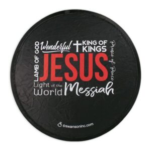 Swanson Christian Products - Parlor and Church Foldable Hand Fan - Modern Style - Names of Jesus - (Package of 6)