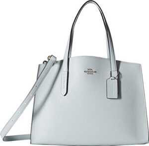 coach polished pebble leather charlie carryall sv/sky one size