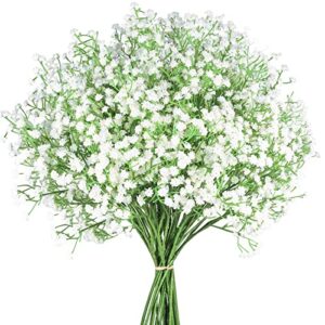 lylyfan 12 pcs babys breath artificial flowers, gypsophila real touch flowers for wedding party home garden decoration