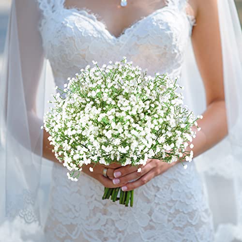 LYLYFAN 12 Pcs Babys Breath Artificial Flowers, Gypsophila Real Touch Flowers for Wedding Party Home Garden Decoration