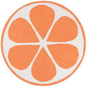 novogratz by momeni cucina orange round kitchen mat 3′ x 3′