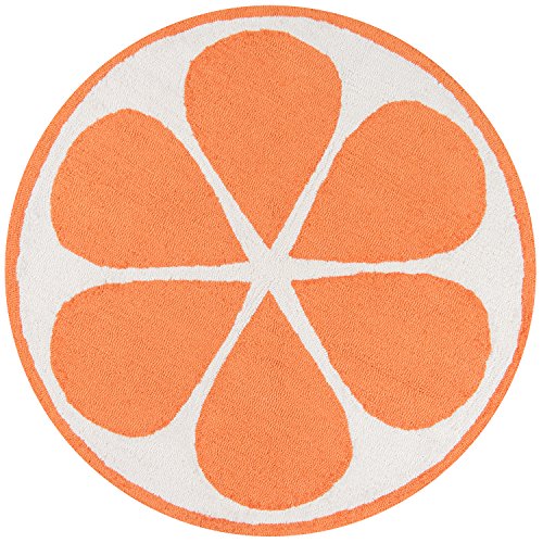 Novogratz by Momeni Cucina Orange Round Kitchen Mat 3' x 3'