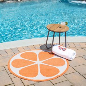 Novogratz by Momeni Cucina Orange Round Kitchen Mat 3' x 3'