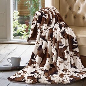 member’s mark luxury faux fur throw, cow