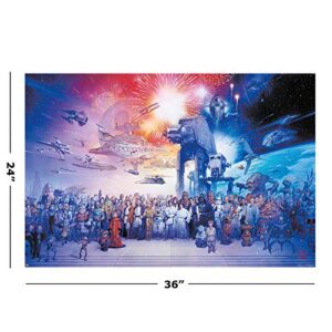 POSTER STOP ONLINE The Star Wars Galaxy - Episode I-VI - Movie Poster/Print (All Characters, Spaceships & Vehicles) (Size 36" x 24")