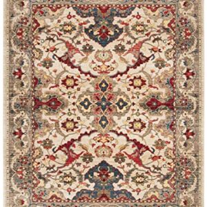 SAFAVIEH Kashan Collection 8' x 10' Ivory / Taupe KSN307A Traditional Oriental Non-Shedding Living Room Bedroom Dining Home Office Area Rug