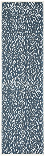 SAFAVIEH Marbella Collection 2'3" x 6' Blue/Ivory MRB657D Handmade Chenille Runner Rug