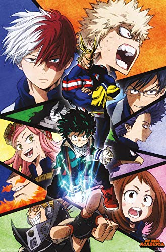 Trends International My Hero Academia-Faces Wall Poster, 22.375" x 34", Unframed Version, Bedroom