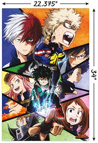 Trends International My Hero Academia-Faces Wall Poster, 22.375" x 34", Unframed Version, Bedroom