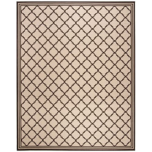 SAFAVIEH Linden Collection 8' x 10' Red/Cream LND121Q Trellis Indoor/ Outdoor Non-Shedding Easy-Cleaning Patio Backyard Porch Deck Mudroom Area Rug