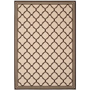 SAFAVIEH Linden Collection 8' x 10' Red/Cream LND121Q Trellis Indoor/ Outdoor Non-Shedding Easy-Cleaning Patio Backyard Porch Deck Mudroom Area Rug