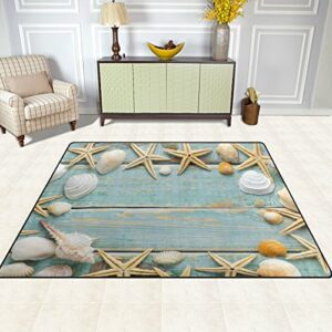 Cooper Girl Tropical Beach Seashell Area Rug Mat Carpet 6'8"x4'10" for Living Room Bedroom Dining Room