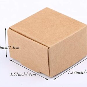 Sdootjewelry Small Gift Boxes 100 Pack, Kraft Gift Boxes Bulk 1.57’’ × 1.57’’ × 0.98’’, Ring Boxes Bulk, Small Cardboard Boxes for Jewelry Packaging, Brown