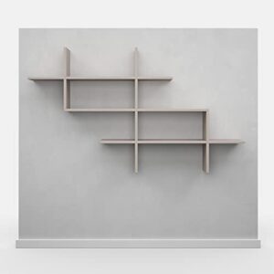 Ada Home Décor Warren Wall Shelf, 59'' x 32.5'' x 8.5'', Light Mocha