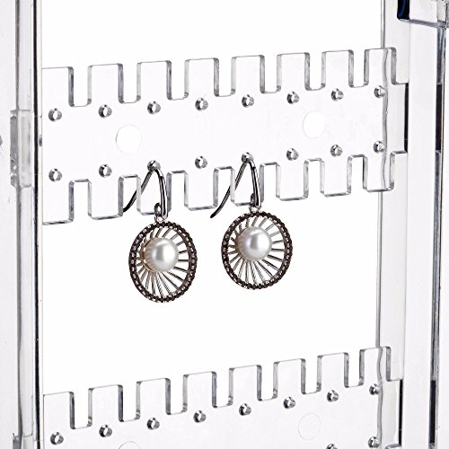 Sooyee Earring Holder Organizer,256 Holes 5 Tiers Stud Earring Organizer,4 Doors Foldable Necklace Organizer Jewelry Holder,Acrylic Earring Display Stands for Selling,Clear