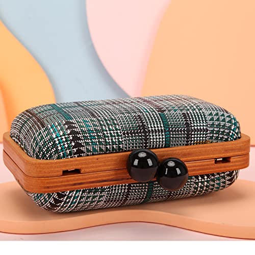 Fawziya Clutch Purses For Women Wood Frame Clutches And Evening Bags-Green